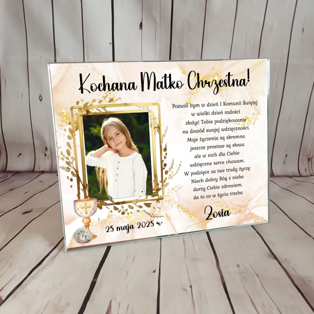 Podziękowania dla rodziców chrzestnych komunia ze zdjęciem